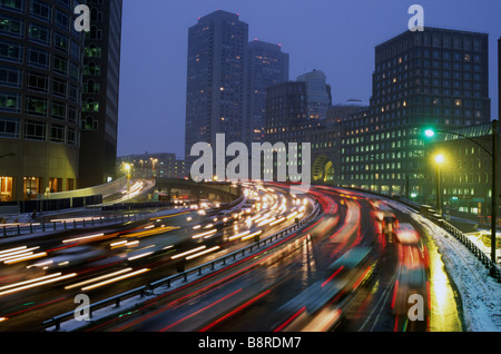 The old elevated highway through downtown Boston. It was replaced in ...