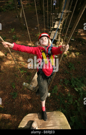 Girl at Tree Top Adventure Betws y Coed Snowdonia Gwynedd North Wales ...