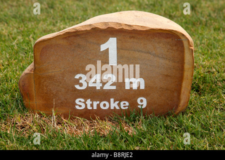Golf tee marker on a golf course teeing ground Stock Photo - Alamy