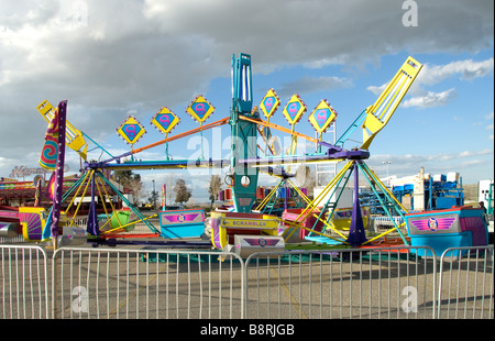Tilt a Whirl carnival ride set up at the Cheboygan County Fair in the ...