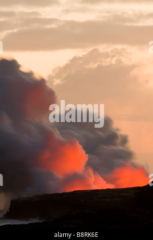 Hawaii, Big Island, Near Kalapana, Pahoehoe Lava Flowing From Kilauea ...