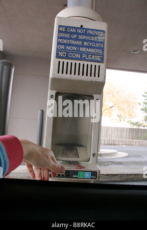Drive thru bank, drive through bank, drive up ATM customer & car at TD ...