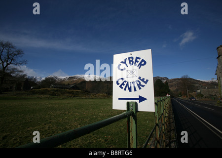 Sign Cyber Cafe Stock Photo - Alamy