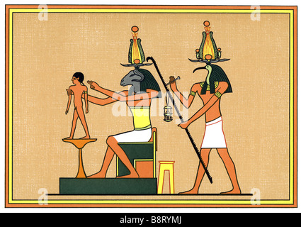 The Egyptian ram-god Khnum is the creator of life, which he forms from ...