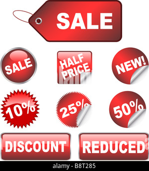 Illustration of various label stickers Stock Photo - Alamy