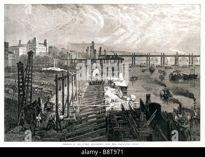 The Thames Embankment, 19th century, River Thames in central London ...