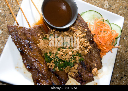 Vietnamese food appetizer bo nuong sate grilled beef on skewer food ...