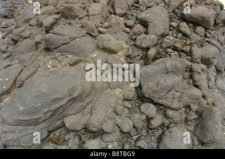 Volcanic rock made from volcanic bombs Pulau Boheydulang Semporna Sabah ...