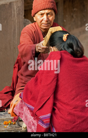 Hindu monk in traditional clothes at the Uttar Kamalabari Hindu ...