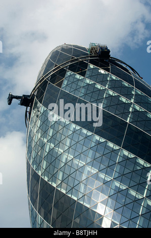 A close up of the top of the Gherkin building in London UK Stock Photo ...