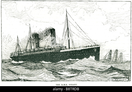 RMS 'Oceanic', White Star Line vessel, inservice 1871-1895. Engraving ...