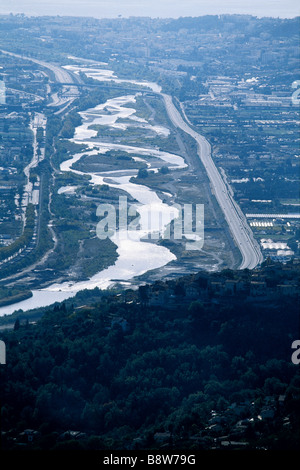 overview above the Var river valley near Nice Stock Photo - Alamy