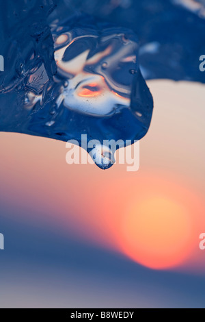 Sun reflecting through transparent ice , Finland Stock Photo - Alamy