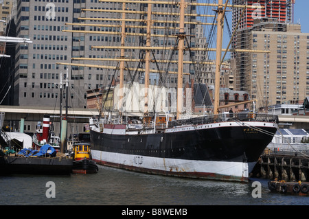 The historic Peking sailing ship at South Street Seaport Museum at Pier ...
