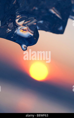 Sun reflecting through transparent ice , Finland Stock Photo - Alamy