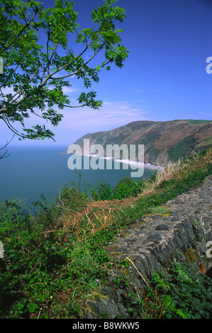 Countisbury Hill and Foreland Point with Sillery Sands at foot of steep ...