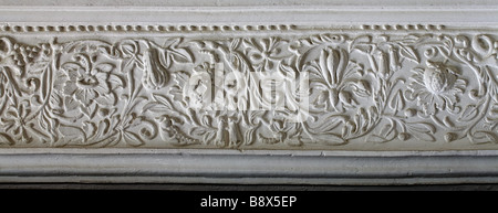 Detail of the seventeenth century plasterwork frieze in the Middle ...