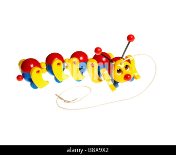 Childrens clatterpillar toy on white background Stock Photo - Alamy