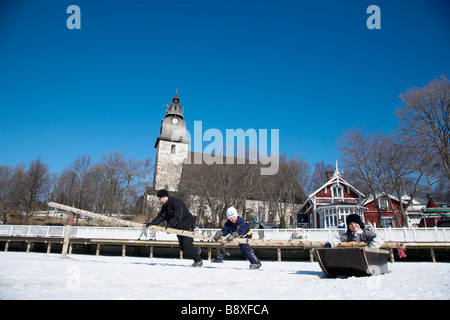 Polar sledge on the ice For editorial use only Stock Photo - Alamy