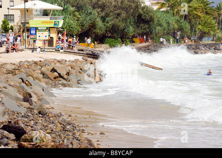Noosa Heads Main Beach damaged by Cyclone Hamish Rough Seas Stock Photo ...