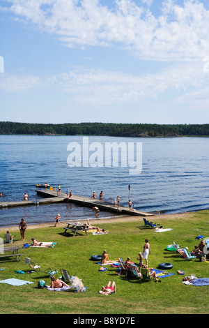 Bathing beach Moja Stockholm archipelago Sweden Stock Photo - Alamy