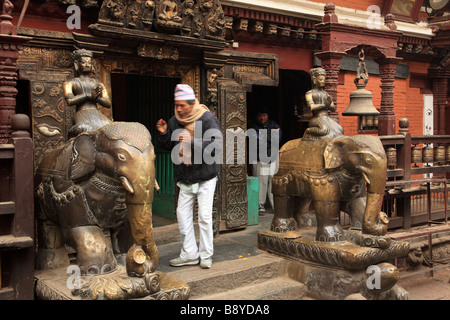 Nepal Kathmandu Valley Patan Golden Temple Kwa Bahal statue Stock Photo ...