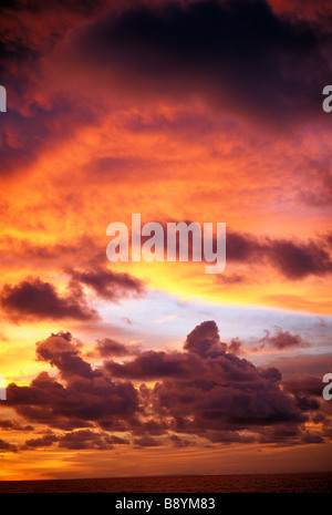 Multi colored sunset in Bali, Indonesia Stock Photo - Alamy
