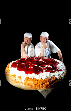 baker Nick Lovering with the giant world's biggest scone baked in ...