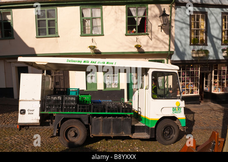 Milkman with Dairy Van (milk float) in Winchelsea, Sussex, England ...