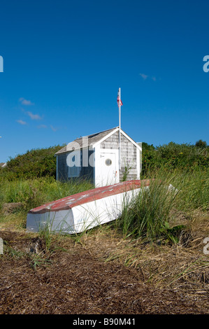 Rowboat and beach shack, Cape Cod, Massachusetts, USA Stock Photo - Alamy