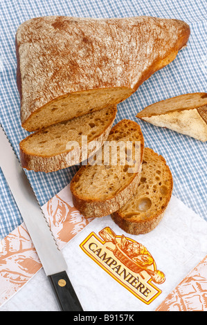 Slices of French "Pain Rustique" bread Stock Photo - Alamy