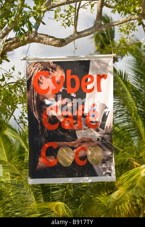 Sign Cyber Cafe Stock Photo - Alamy