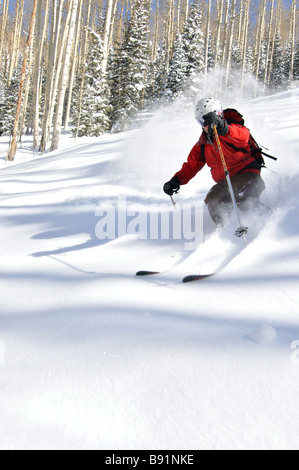 Skier in deep snow, San Juan Range Stock Photo - Alamy