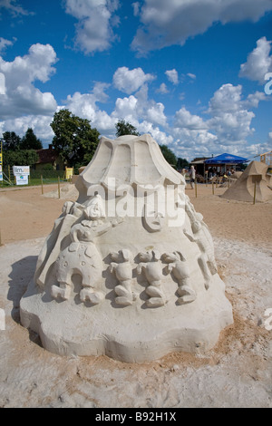 Sand Sculpture on Lake Tamula Beach in Võru, Estonia, Europe Stock ...