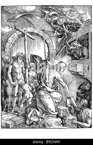 An old engraved illustration image of The Crucifixion of Jesus Christ ...