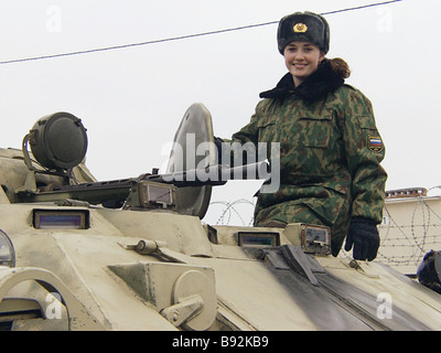 Participant in all army contest Miss Military Beauty during finals ...