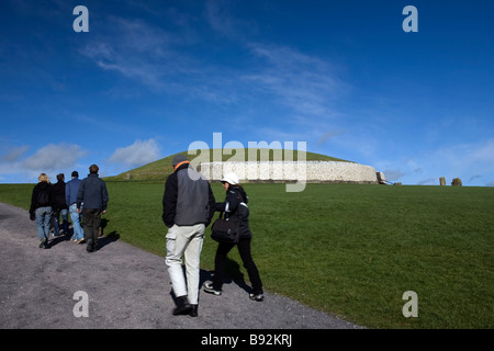 Tourists visiting Passage tomb Irish Tumulus Newgrange County Meath ...