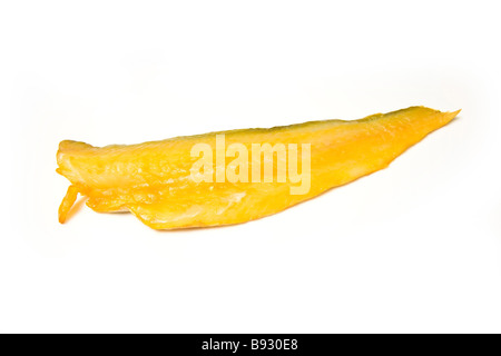 smoked haddock fillet isolated on a white background with dill Stock ...