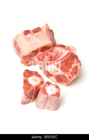 Ox tail chunks isolated on a white studio background Stock Photo - Alamy
