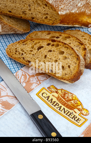 Slices of French "Pain Rustique" bread Stock Photo - Alamy