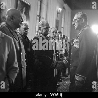 Marshal of the Soviet Union Andrei Grechko left and Polish Marshal ...