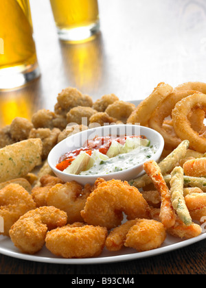 restaurant starter meal of a sharing platter of dips with bread Stock ...