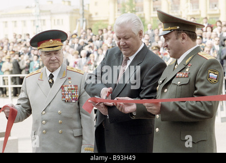 Defense Minister Pavel Grachev left and Interior Minister Anatoly ...