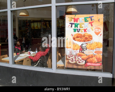 UK Costumers at a KFC fast food reataurant in Tottenham London Photo ...