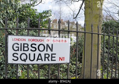 Gibson Square sign London Borough of Islington London N1 England UK ...
