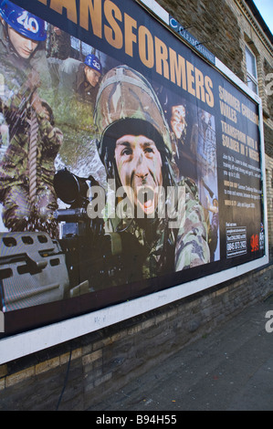 Advertising billboard on house for Territorial Army in Newport South ...