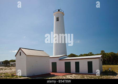 Lighthouse on Egmont Key State Park located at the mouth of Tampa Bay ...