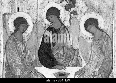 Andrei Rublev The Trinity Icon State Tretyakov Gallery Detail Stock ...