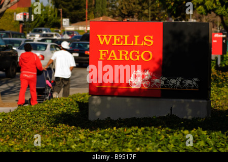 A Wells Fargo Bank and Sign in Modesto California Stock Photo - Alamy