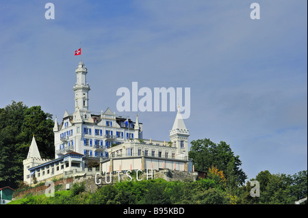 castle hotel Gutsch Lucerne tourism fairy tale castle landmark Stock ...